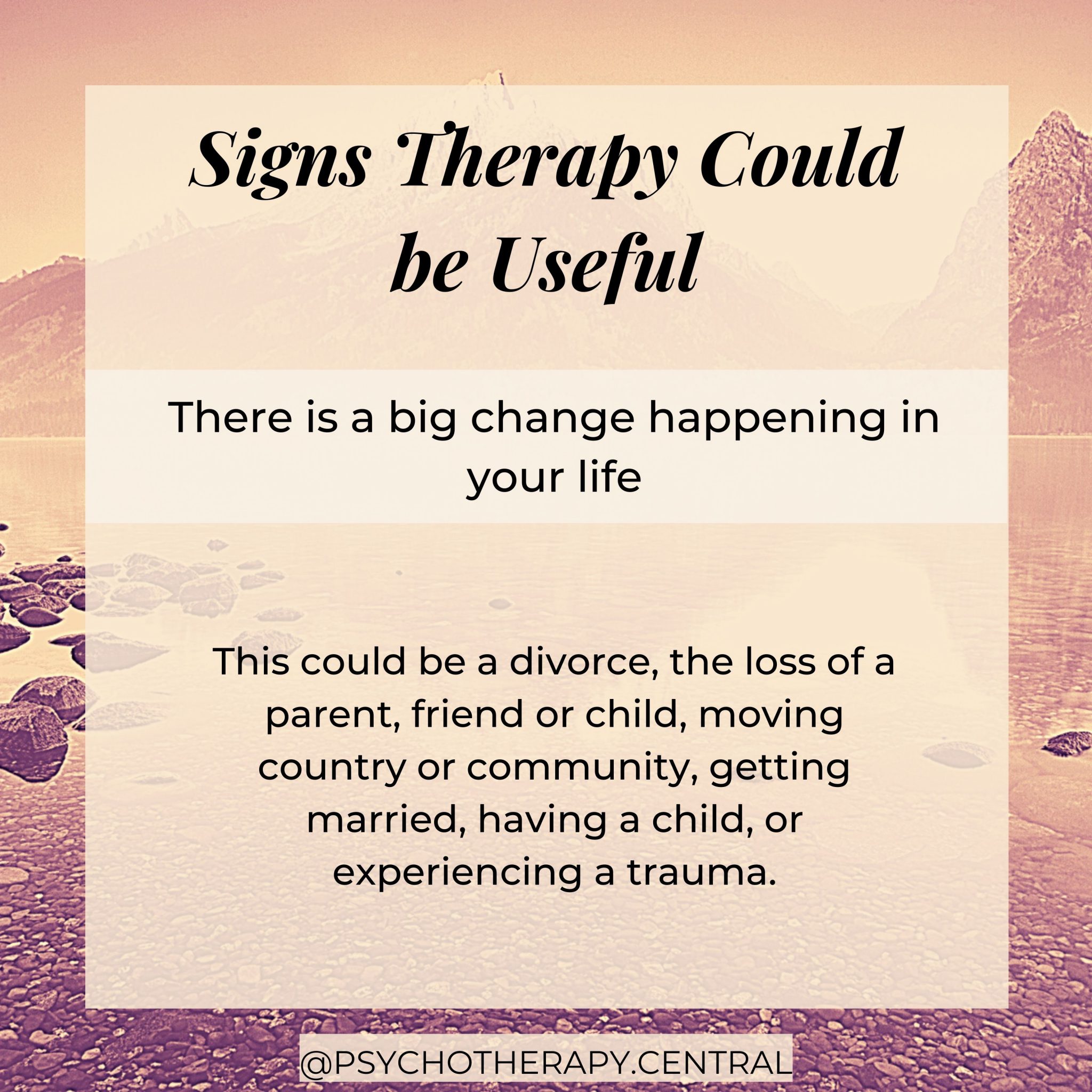 Signs Therapy Could be Useful – Jennifer Nurick
