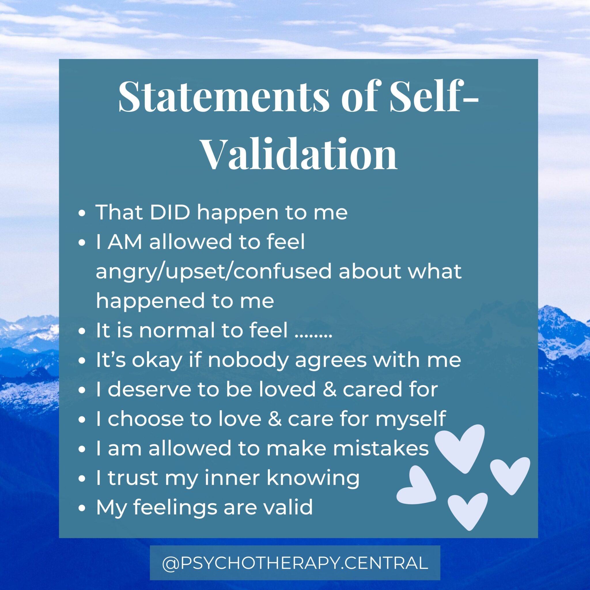 Statements of Self-Validation – Jennifer Nurick